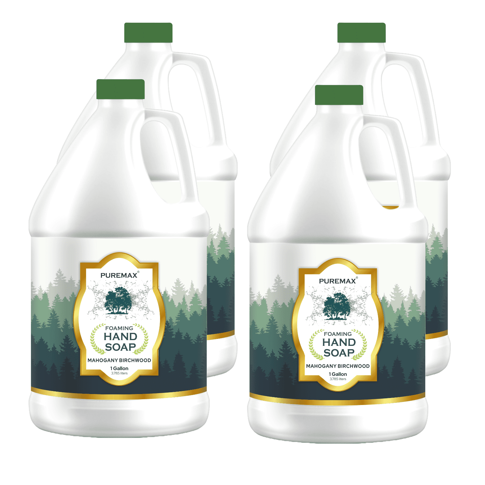 Puremax Foaming Hand Soap Mahogany Birchwood Refills Essential Oils 4 ...