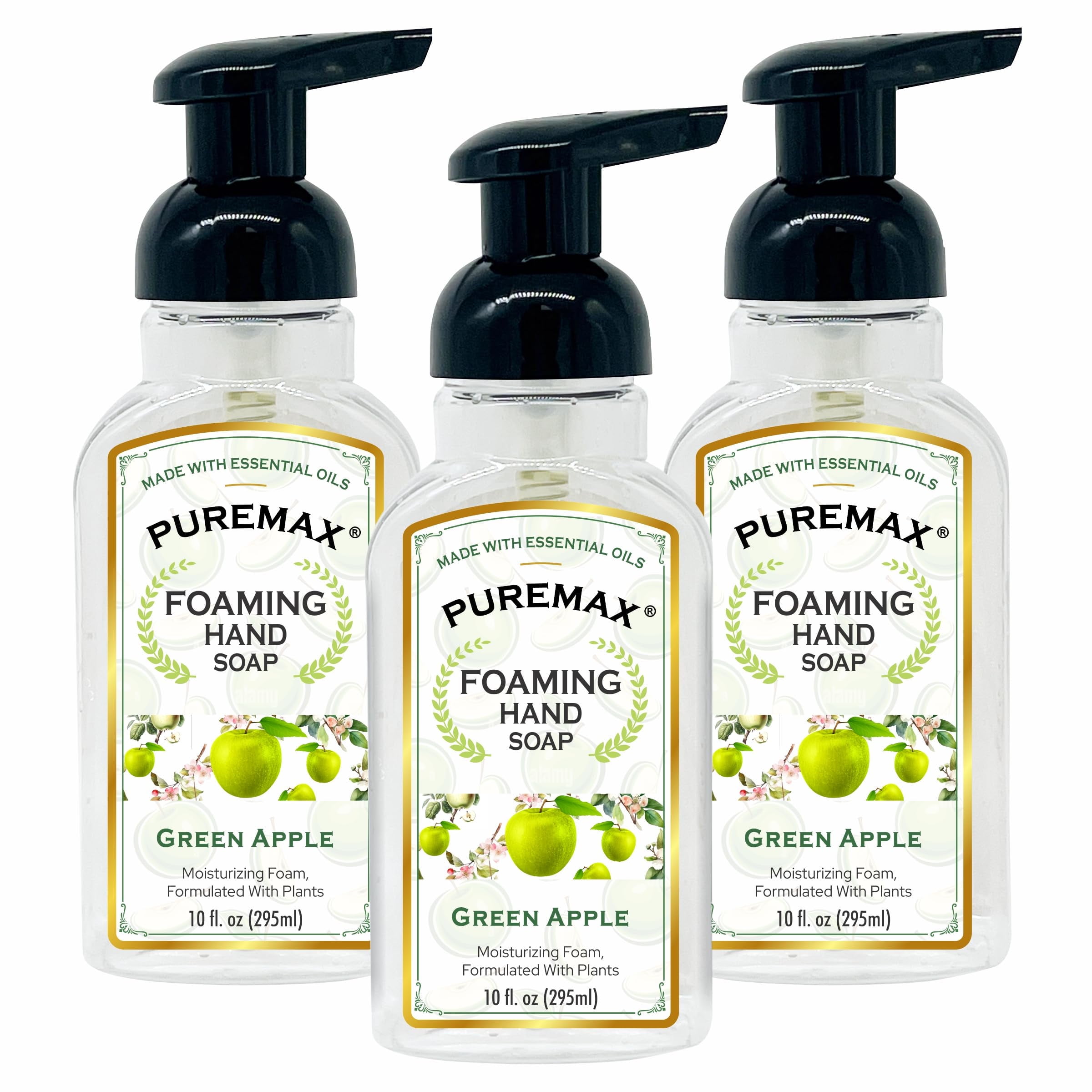 Puremax Foaming Hand Soap with Green Apple, Nourishing, All-Natural, 10 ...
