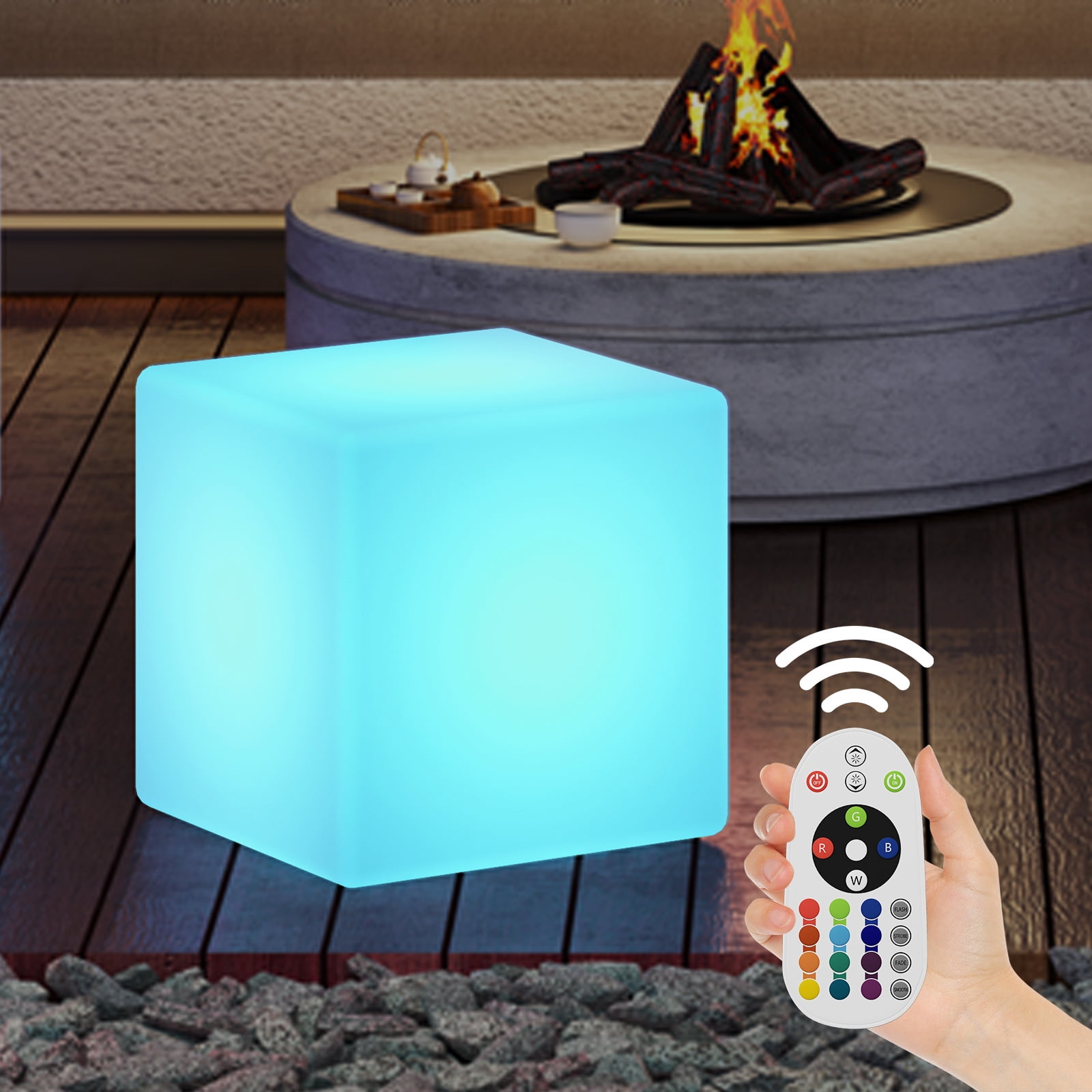 Puremind 20" LED Cube,20 Color Changing Light Cube Chair, Remote ...