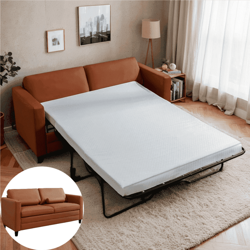 Puremind Pull Out Sofa Bed with Mattress, Queen Size Sleeper Sofa with ...