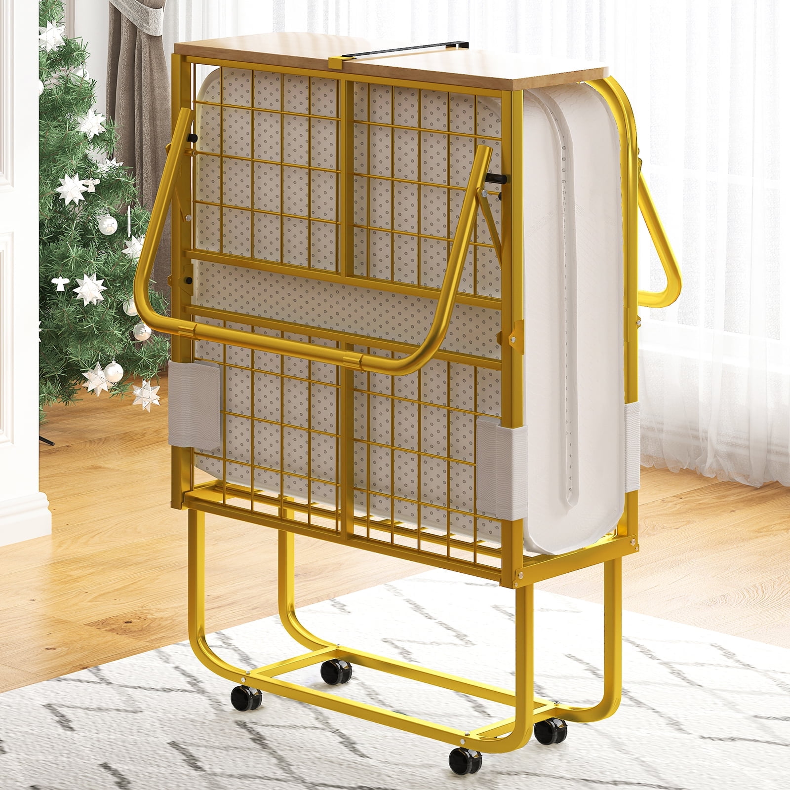 Puremind Folding Bed with 5” Mattress Included, Temporary Bed for ...