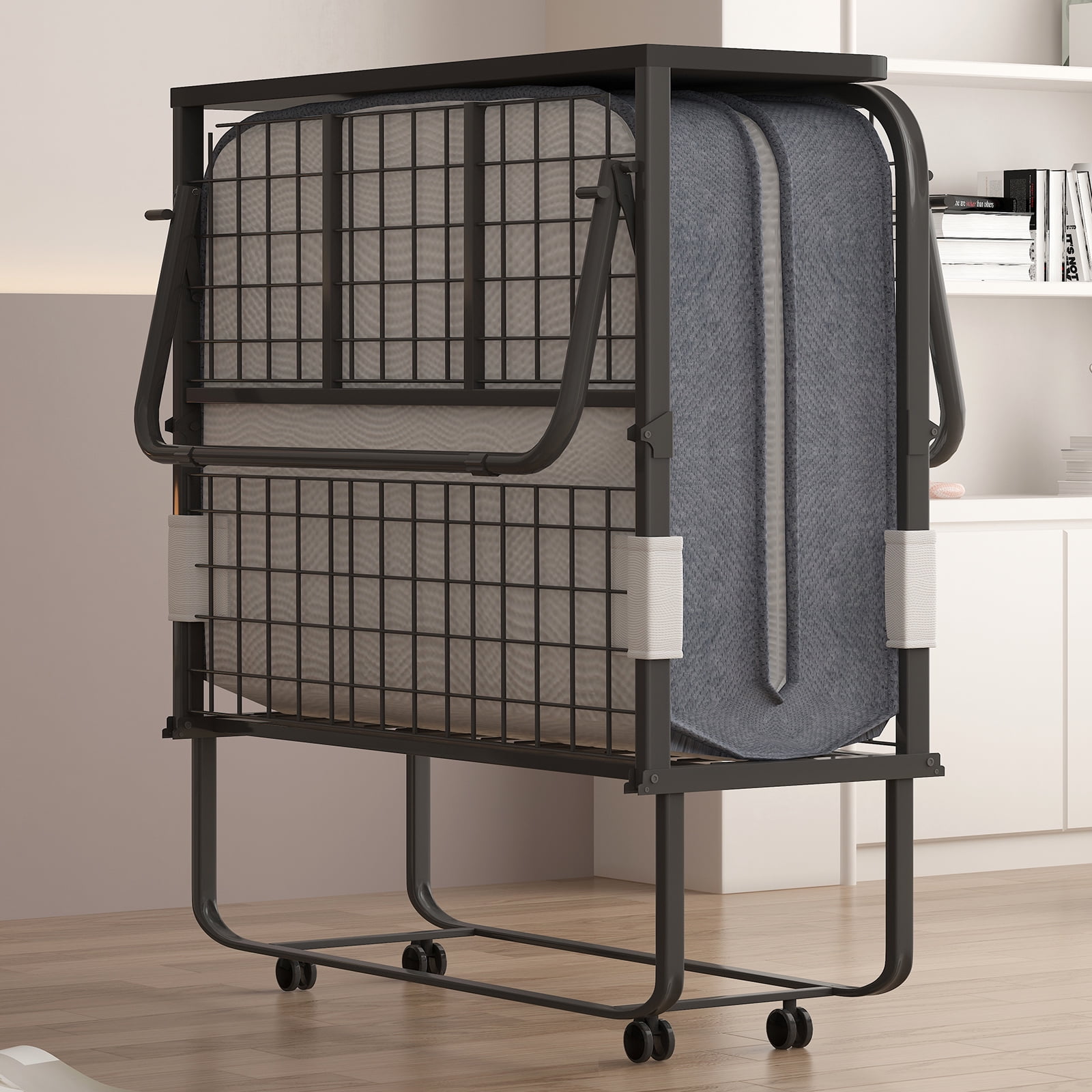 Puremind Folding Bed with 5 Inch Foam Mattress, 75" x 31" Rollaway Bed ...