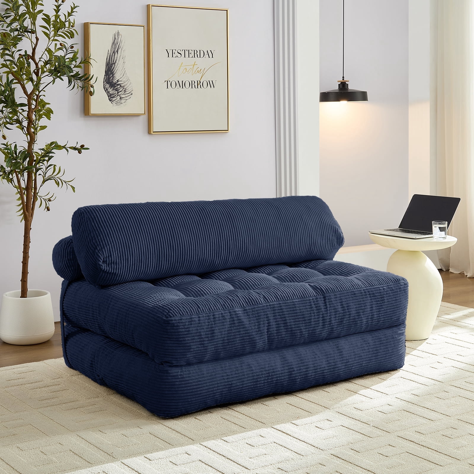 Puremind Folding Sofa Bed, Convertible Floor Couch with Pillow, 73" x ...
