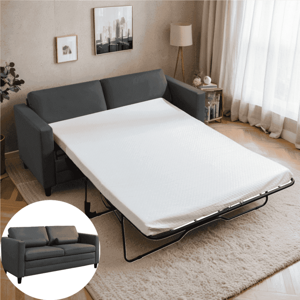 Puremind Pull Out Sofa Bed with Mattress, Full Size Sleeper Sofa with ...