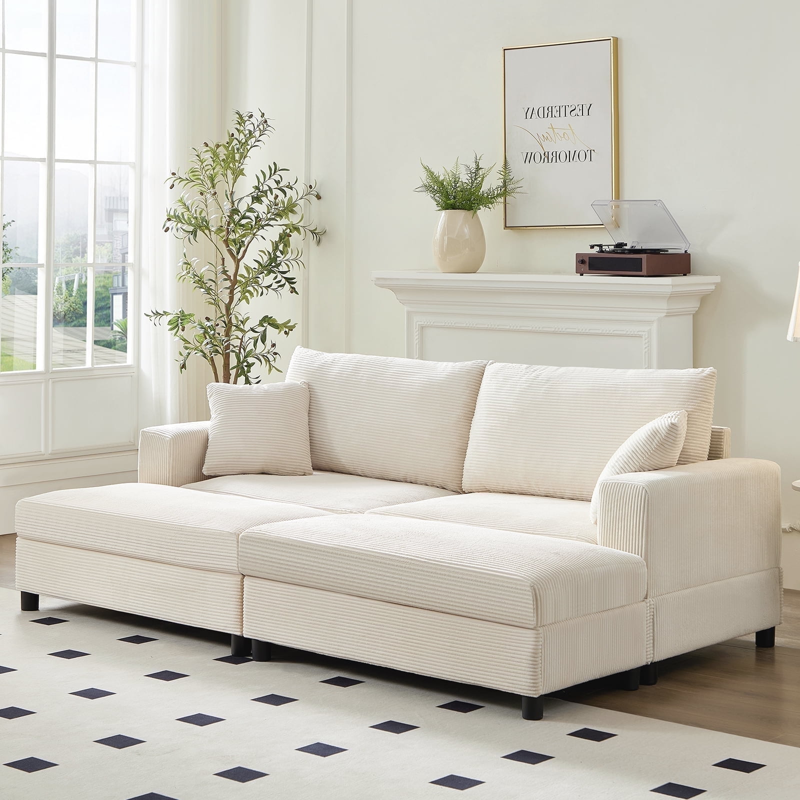 Puremind 86" Oversized Chaise Lounge Sofa with Deep Seat, Modular ...