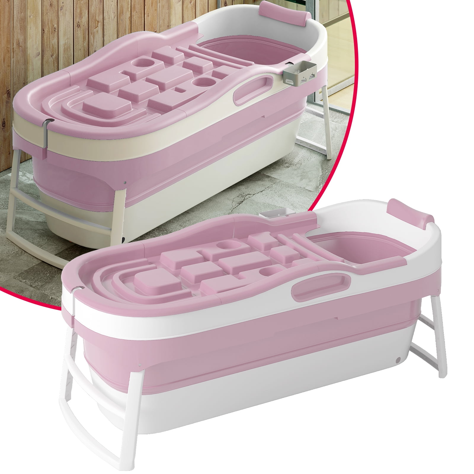 "Puremind 58"" Foldable Bathtub for Adults- Compact and Portable with ...