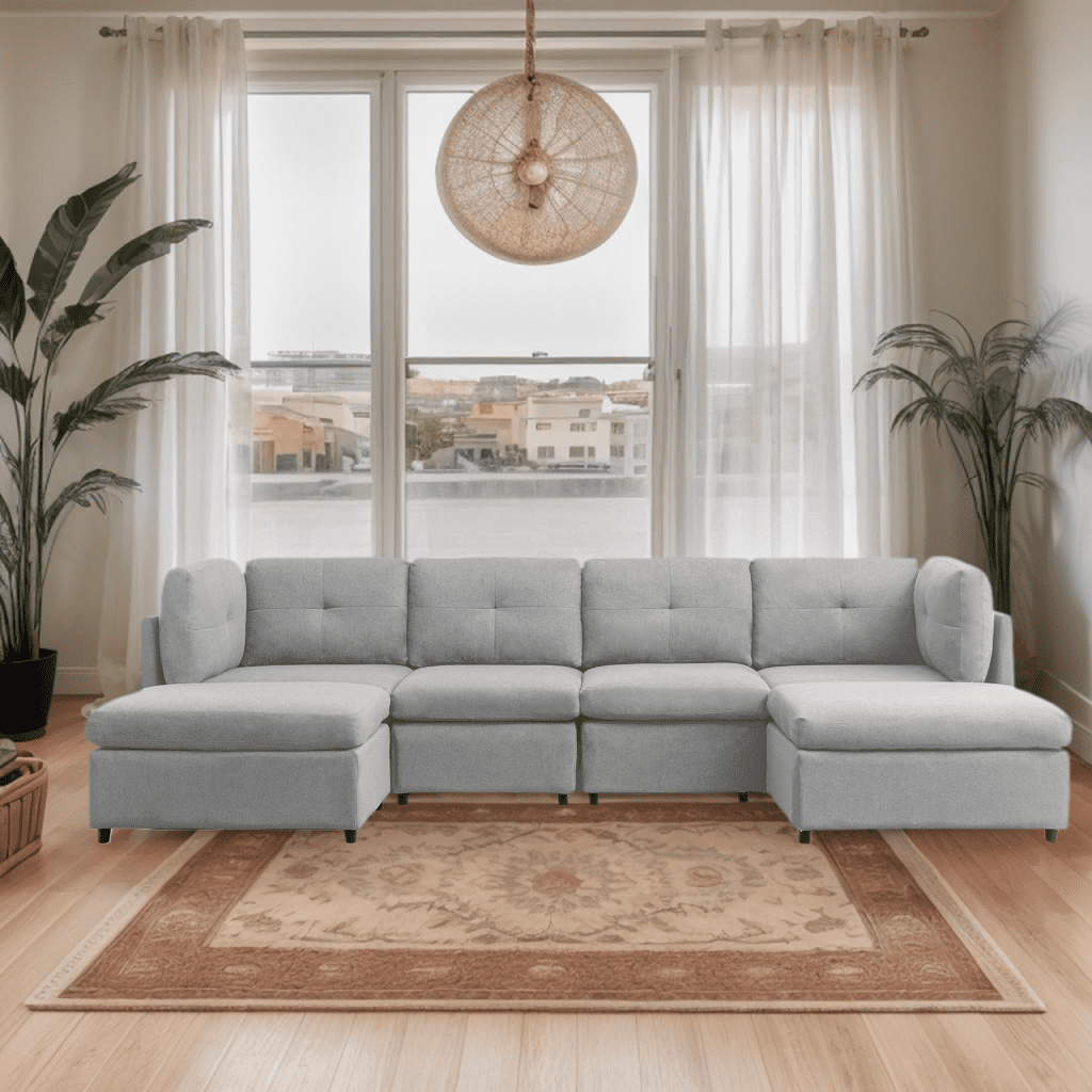 Puremind U Shaped Sectional Couch for Living Room, 118inch L Shaped ...