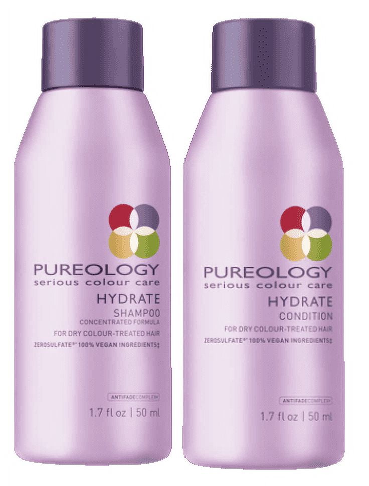 Pureology Hydrate Moisturizing Shampoo and Conditioner Travel Set, Mini Size 1.7 oz each ...