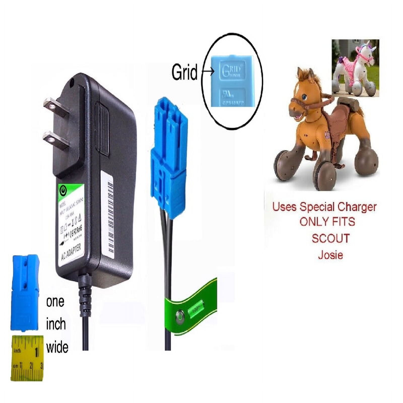 Kid Trax 12V Electric Toy Battery Power Charger for Scout & Josie Pony ...
