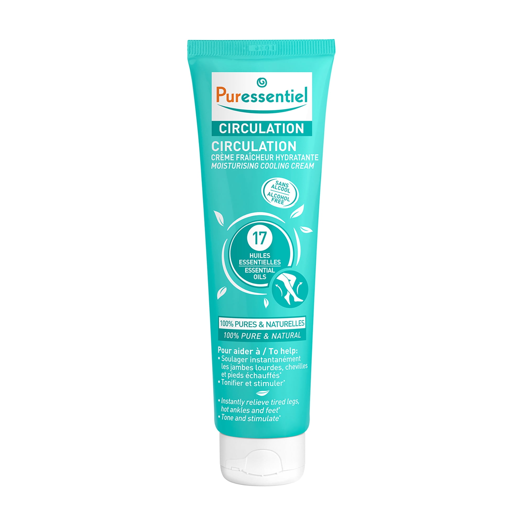 Puressentiel Circulation Moisturizing Cooling Cream, Foot Cream, 3.4 oz ...