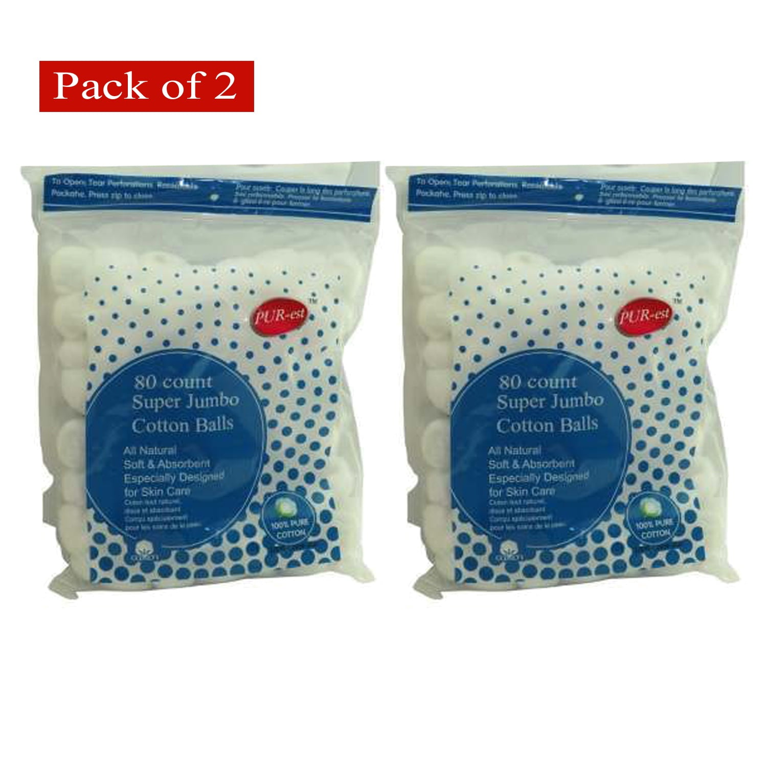 Purest Cotton Super Jumbo Balls Pure Cotton 80s (Pack of 2) - Walmart.com