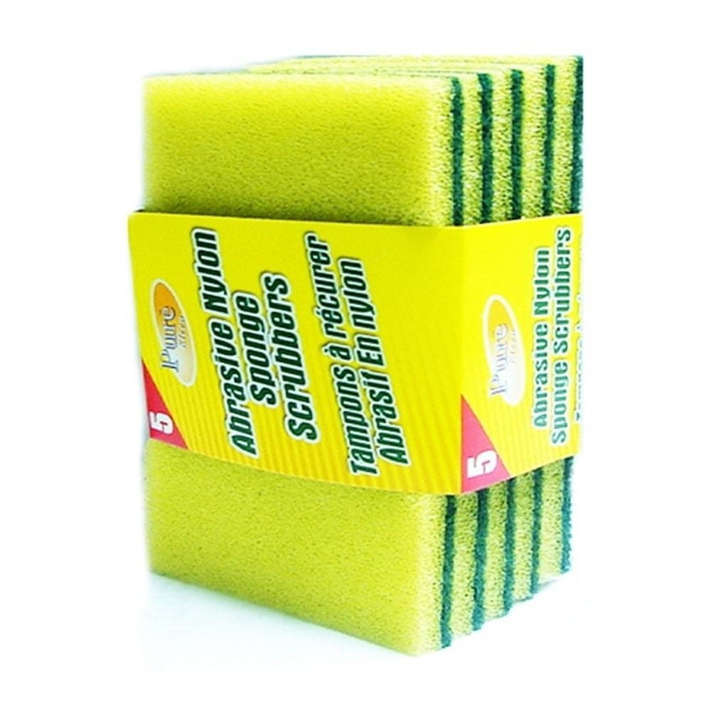 Purest-Kleen Abrasive Nylon Sponge Scrubbers 5 Pack General Purpose Use ...