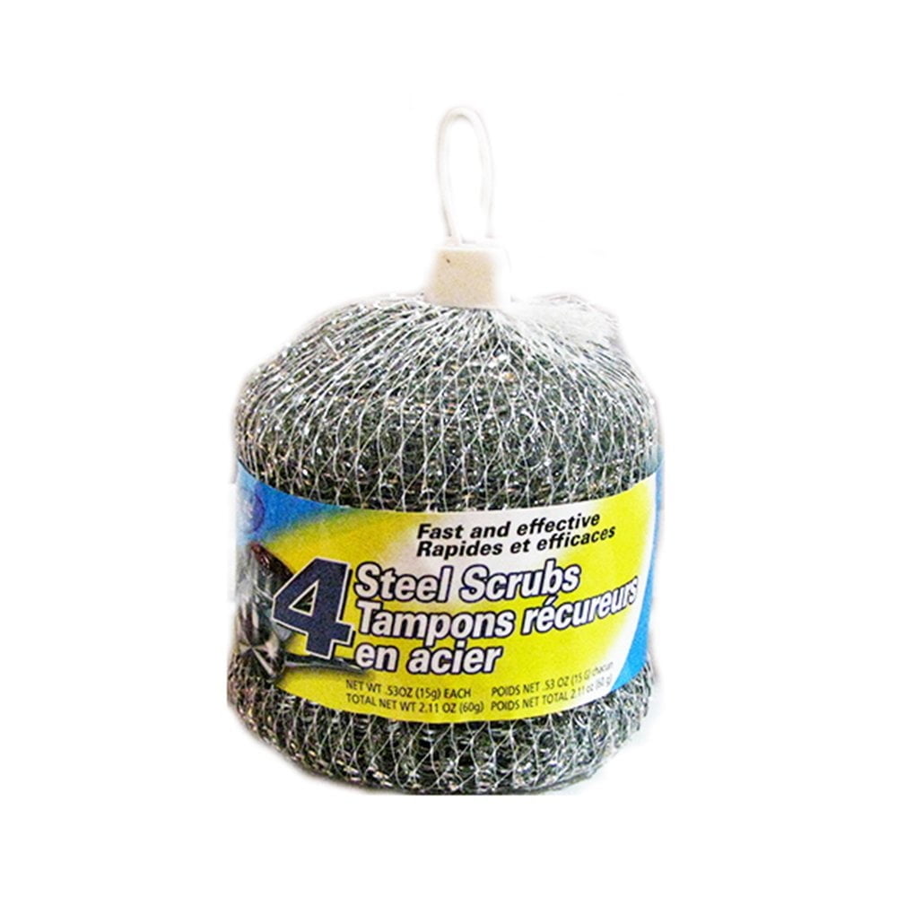 Purest-Kleen Steel Scrubs 4 in 1 Pack Model 307037 Heavy Duty Cleaning ...