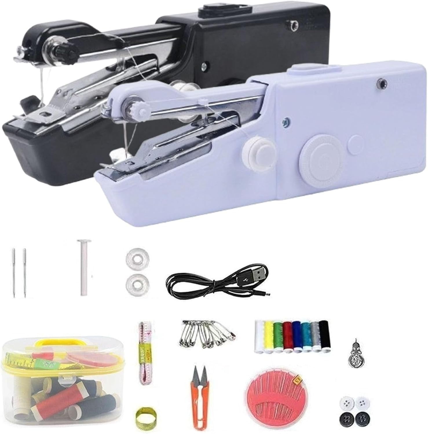Pureutil Mini Handheld Sewing Machine (Cordless, Portable & Ready-to-Sew), hand held sewing kit ...