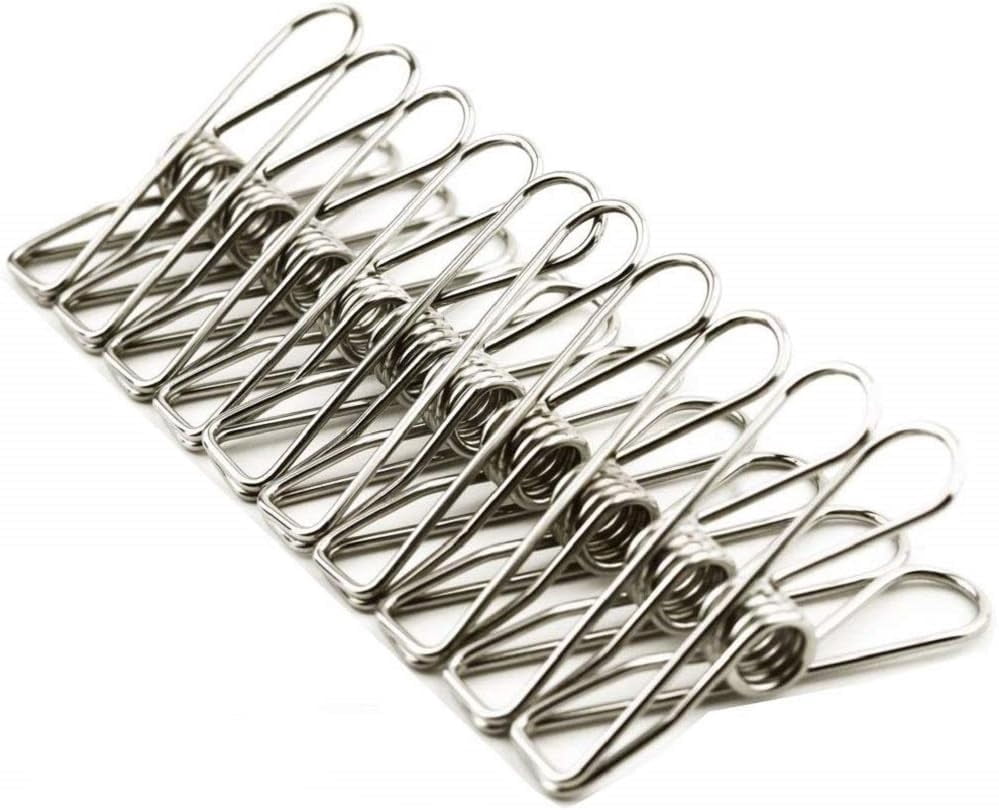 PurewH Clothes Pins 40 Pack Stainless Steel Clothesline Clips 2.2 ...