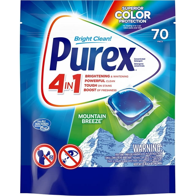 Purex 70-Count 4-in-1 Mountain Breeze Scent Laundry Detergent Pacs ...