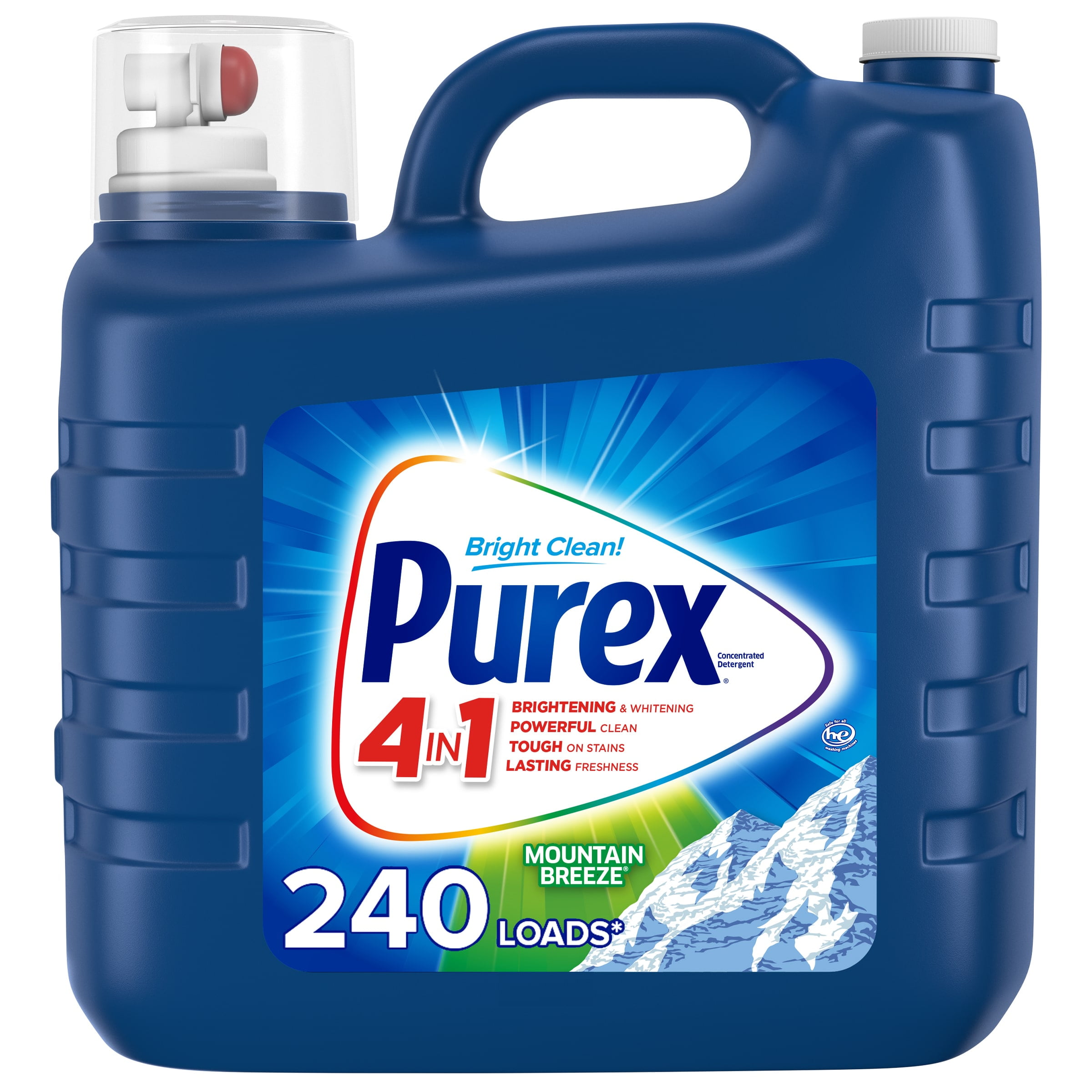 Purex Fresh Mountain Breeze Liquid Laundry Detergent, 240 Loads, 312 Fl ...