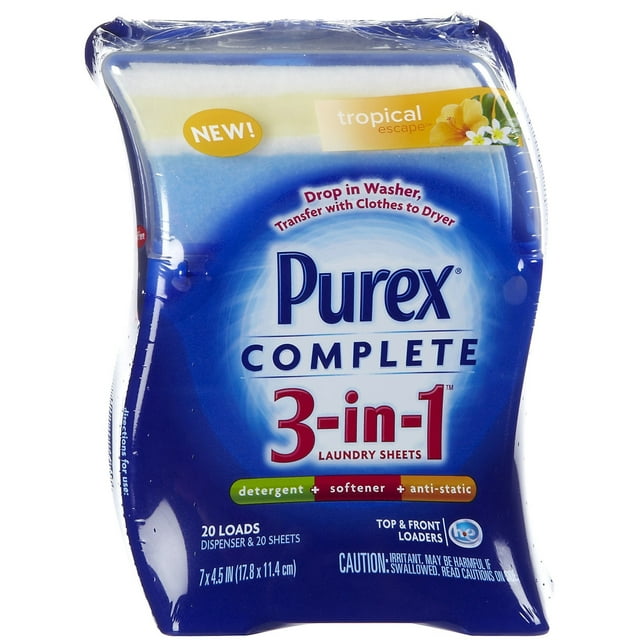 Purex Complete 3-In-1 Tropical Escape, 20-Count Boxes - Walmart.com