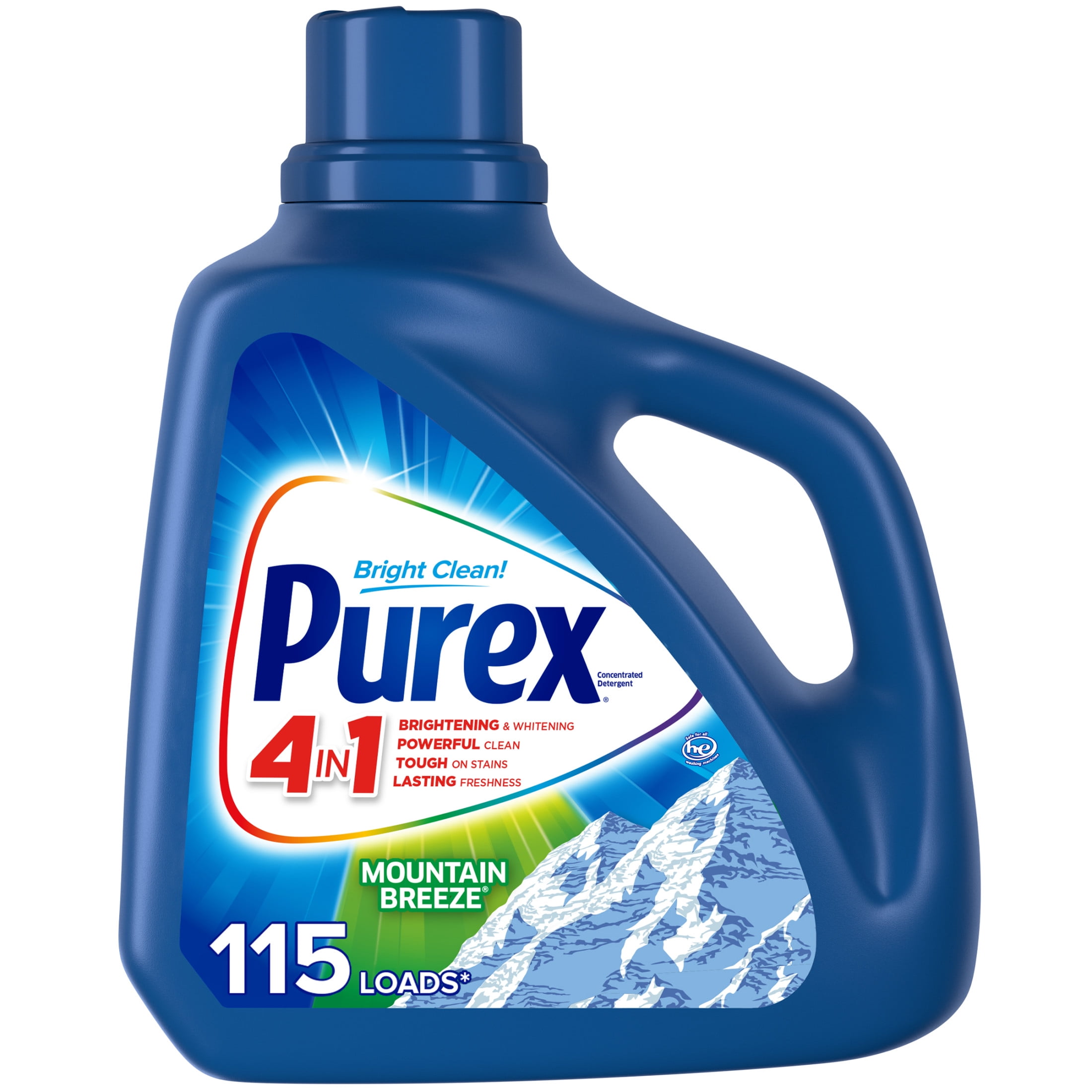Purex Fresh Clothes Liquid Laundry Detergent, Mountain Breeze, 150oz ...