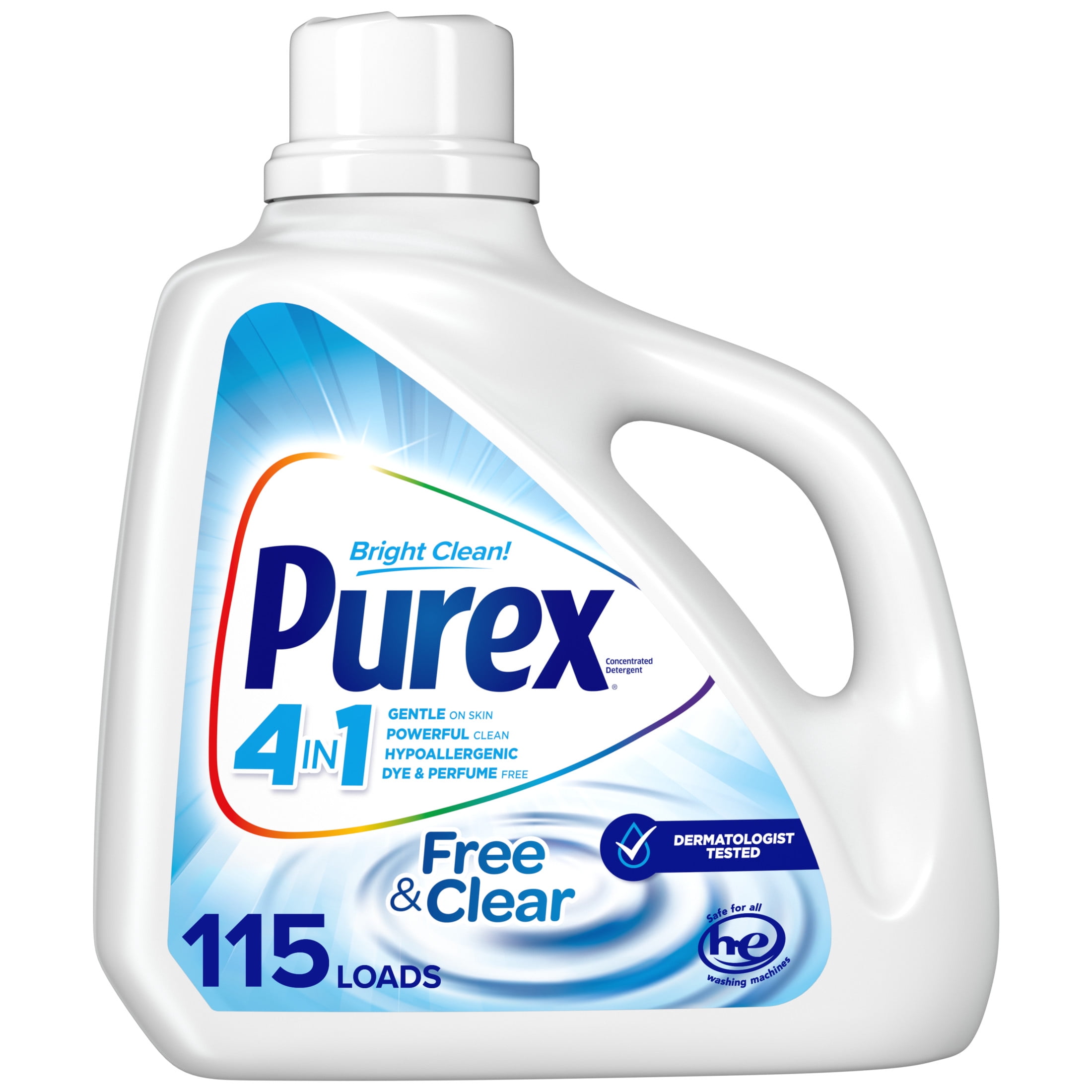 Purex Hypoallergenic Free & Clear Liquid Laundry Detergent, 150 Fluid ...