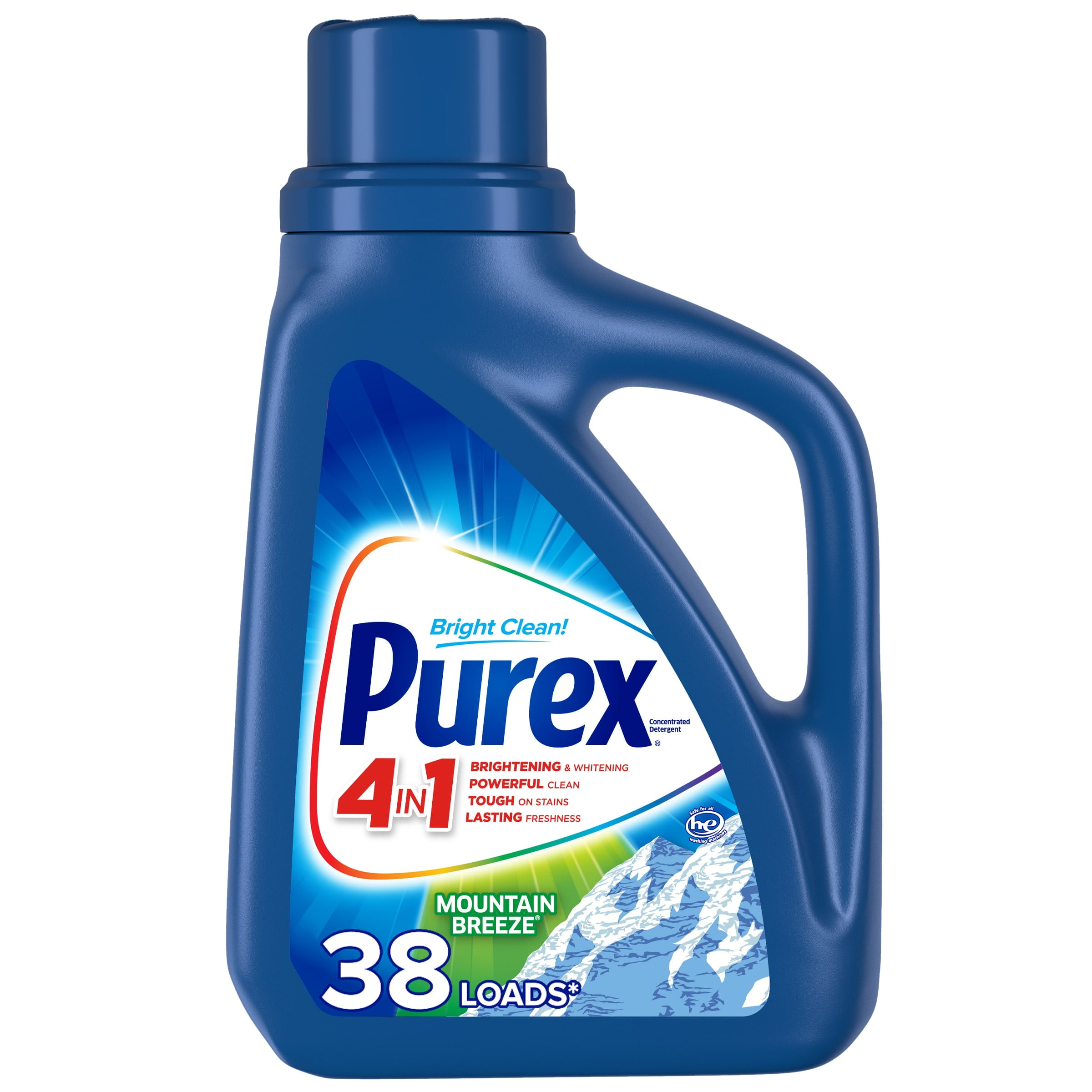 Purex Liquid Laundry Detergent, Mountain Breeze, 50 Fluid Ounces, 38 ...