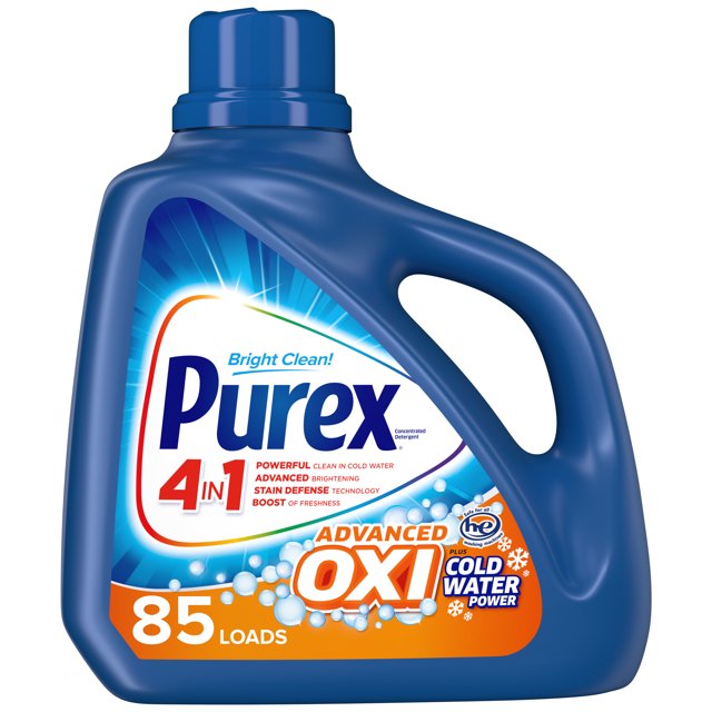 Purex Liquid Laundry Detergent Plus Oxi, Fresh Morning Burst, 128 Fluid ...