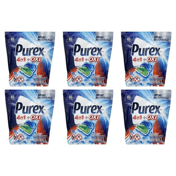 Purex Pods Liquid Laundry Detergent Pacs OxiClean 4-IN-1 Power Paks ...