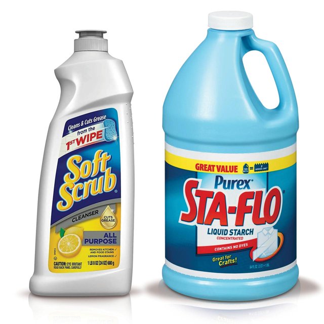 Purex Sta-Flo Liquid Starch, 64 oz & Soft Scrub All Purpose Surface ...