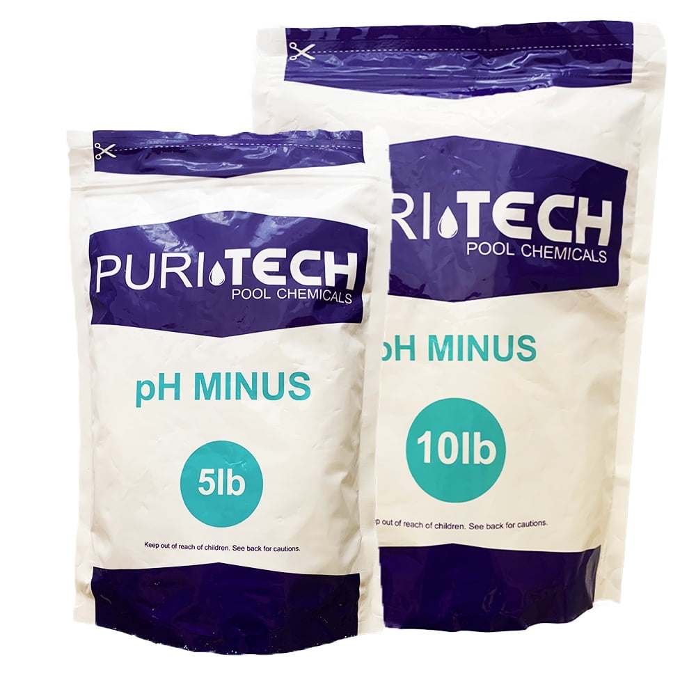 Puri Tech Chemicals pH Minus 15lb Resealable Bag Reduces Alkalinity ...