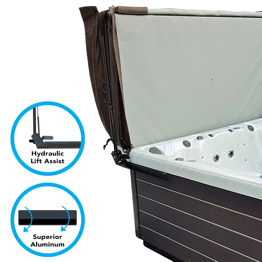 Puri Tech Elevate Hot Tub Accessories: Top Mount Hydraulic Spa Cover ...