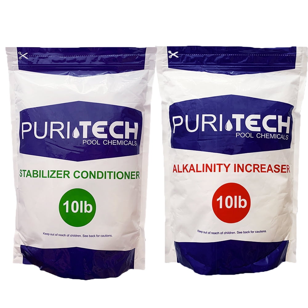 Puri Tech Powder Chemicals 10 lb Alkalinity Increaser & 10 lb ...