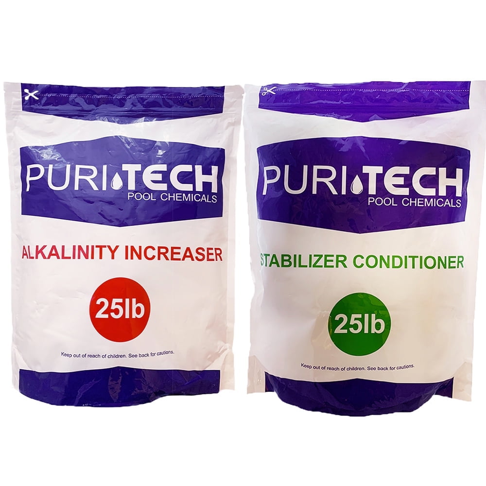 Puri Tech Water Care Chemicals: 25 lb Alkalinity Increaser & 25 lb ...