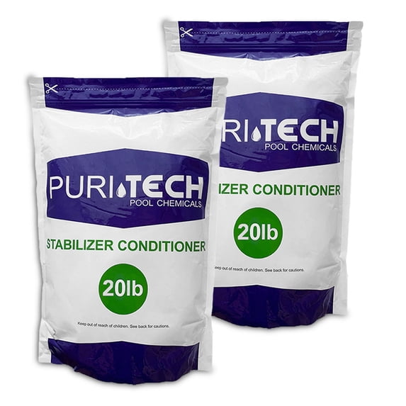 Puri Tech Water Stabilizer Cyanuric Acid Conditioner, UV Protection ...