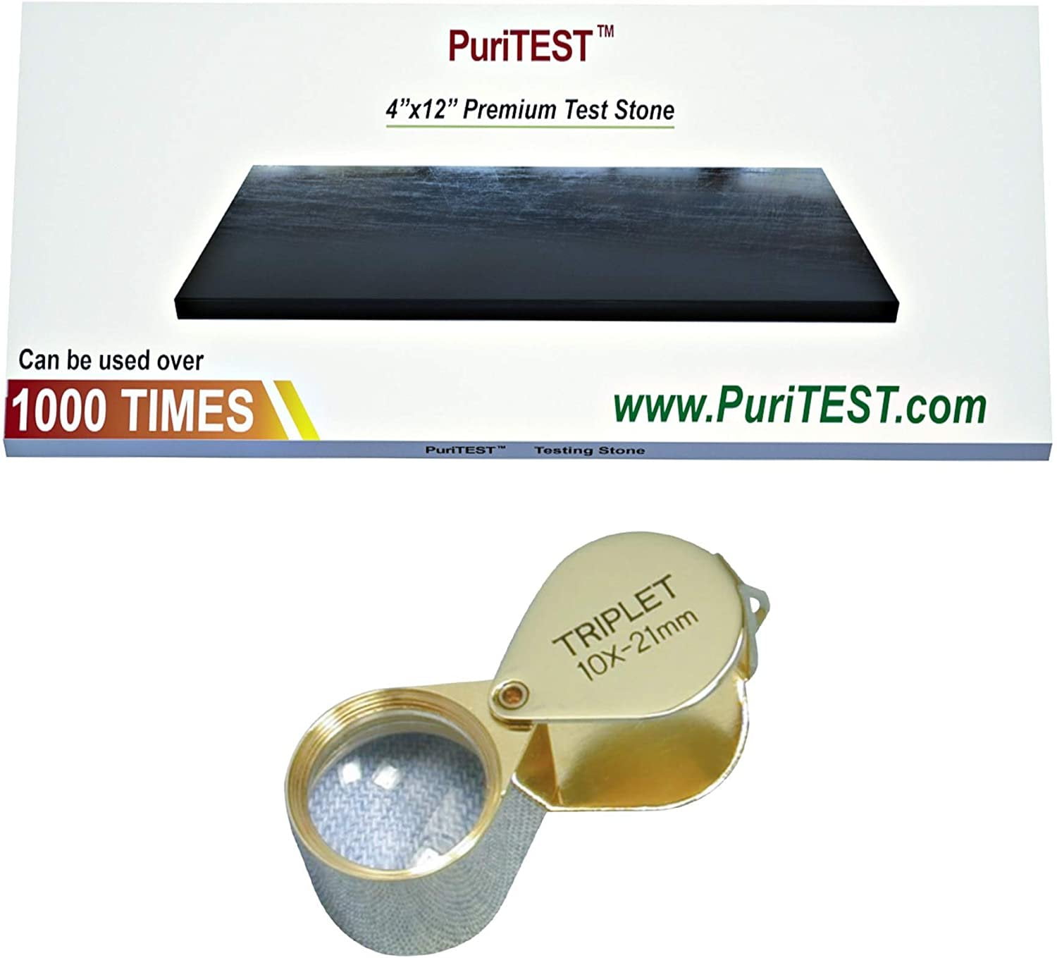 PuriTest Brand 4x12 Gold Test Stone Silver Platinum Testing Scratch ...