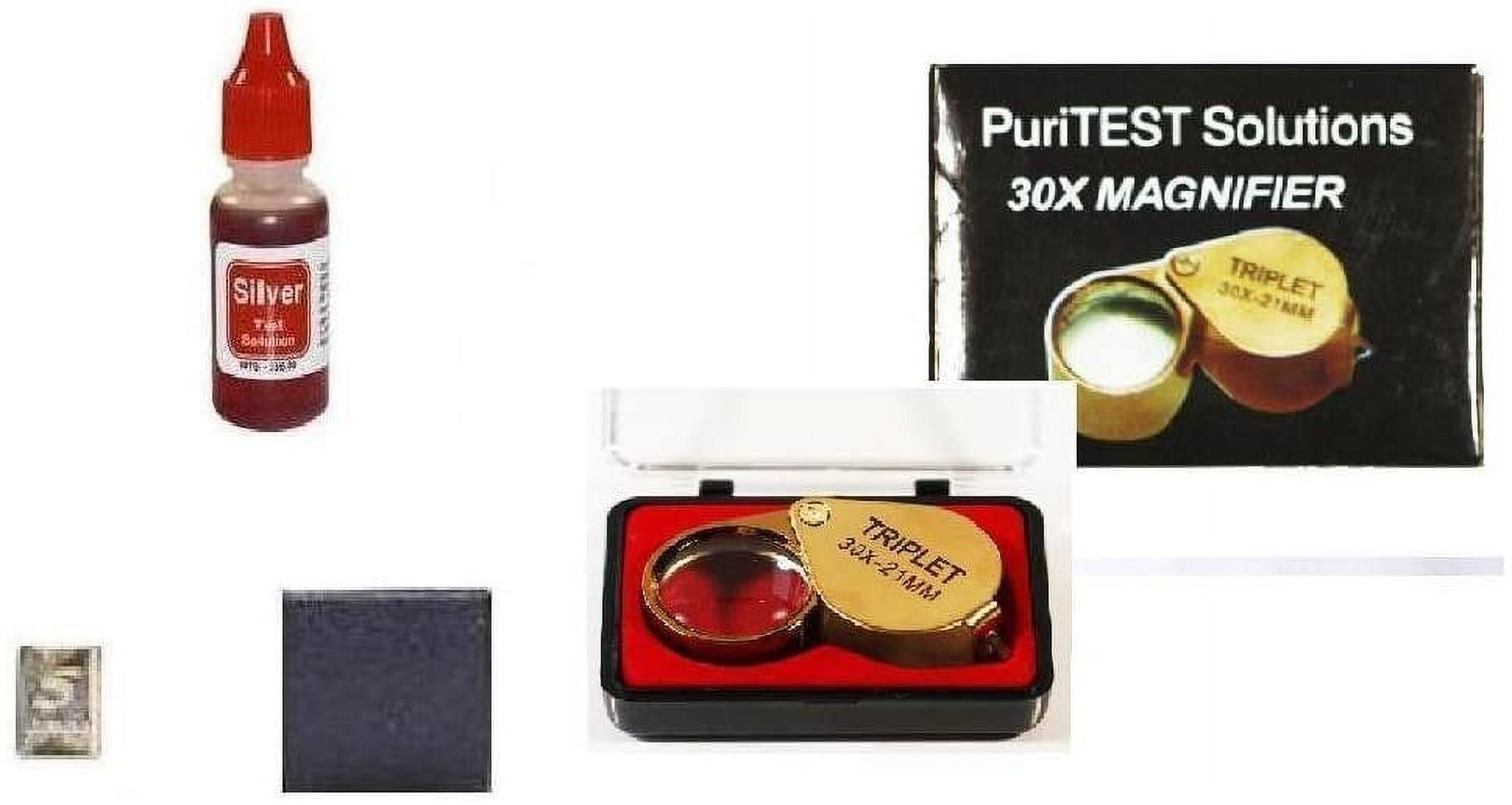 PuriTest Silver Testing Education Kit with 5 Grain Silver Bar Included ...