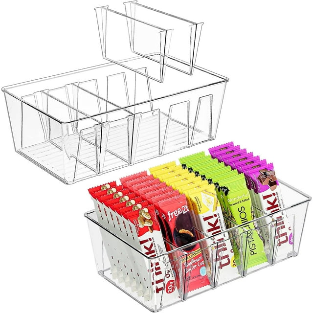 Puricon 2 Pack Pantry Organization and Storage Bins for Kitchen Fridge ...