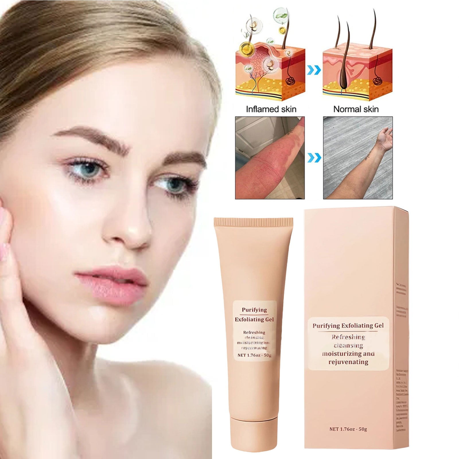 Purifying Exfoliating Gel, Facial Exfoliator Cleanser, Exfoliating Face ...