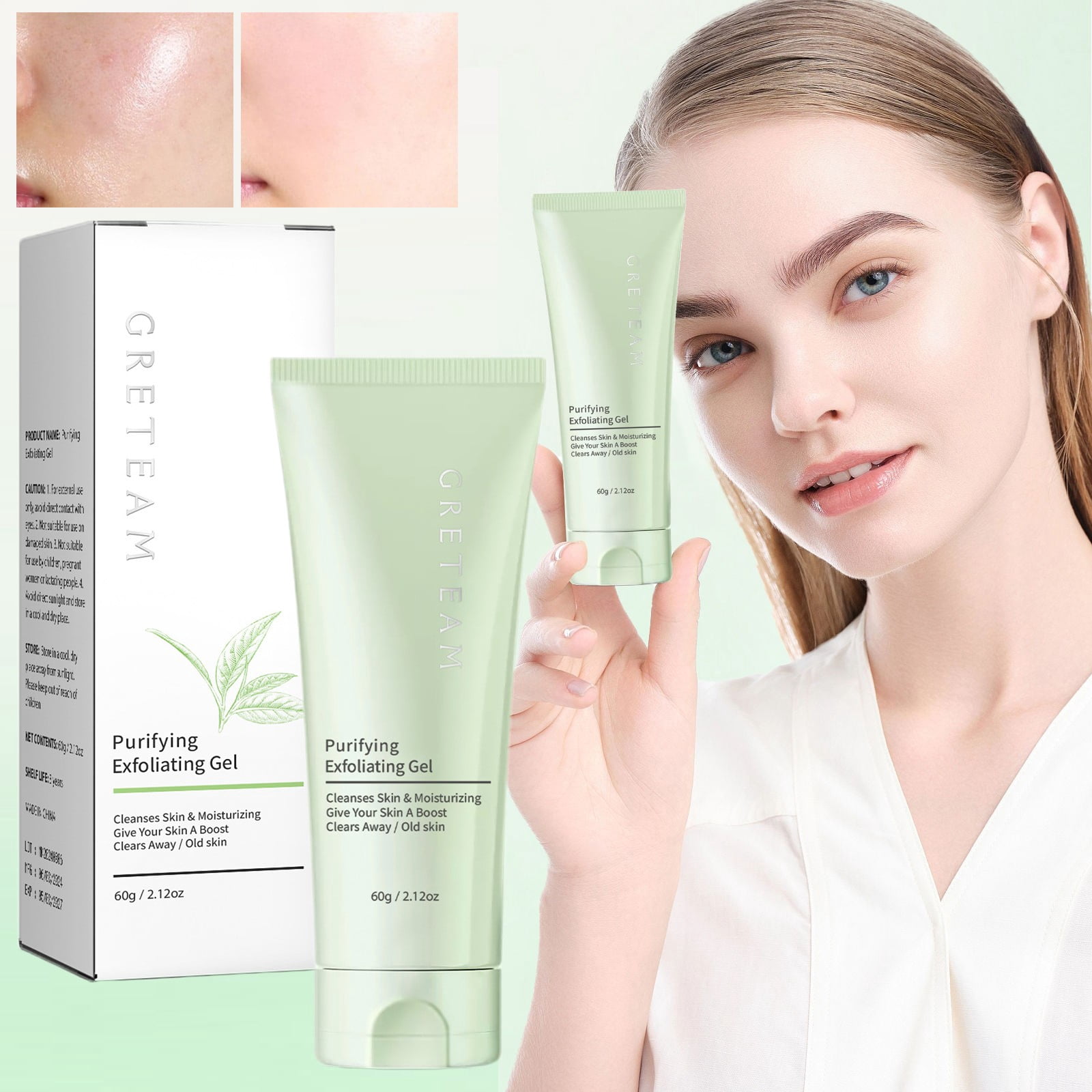 Purifying Exfoliating Gel, Moisturizing Skin Cleanser, Gentle Body ...