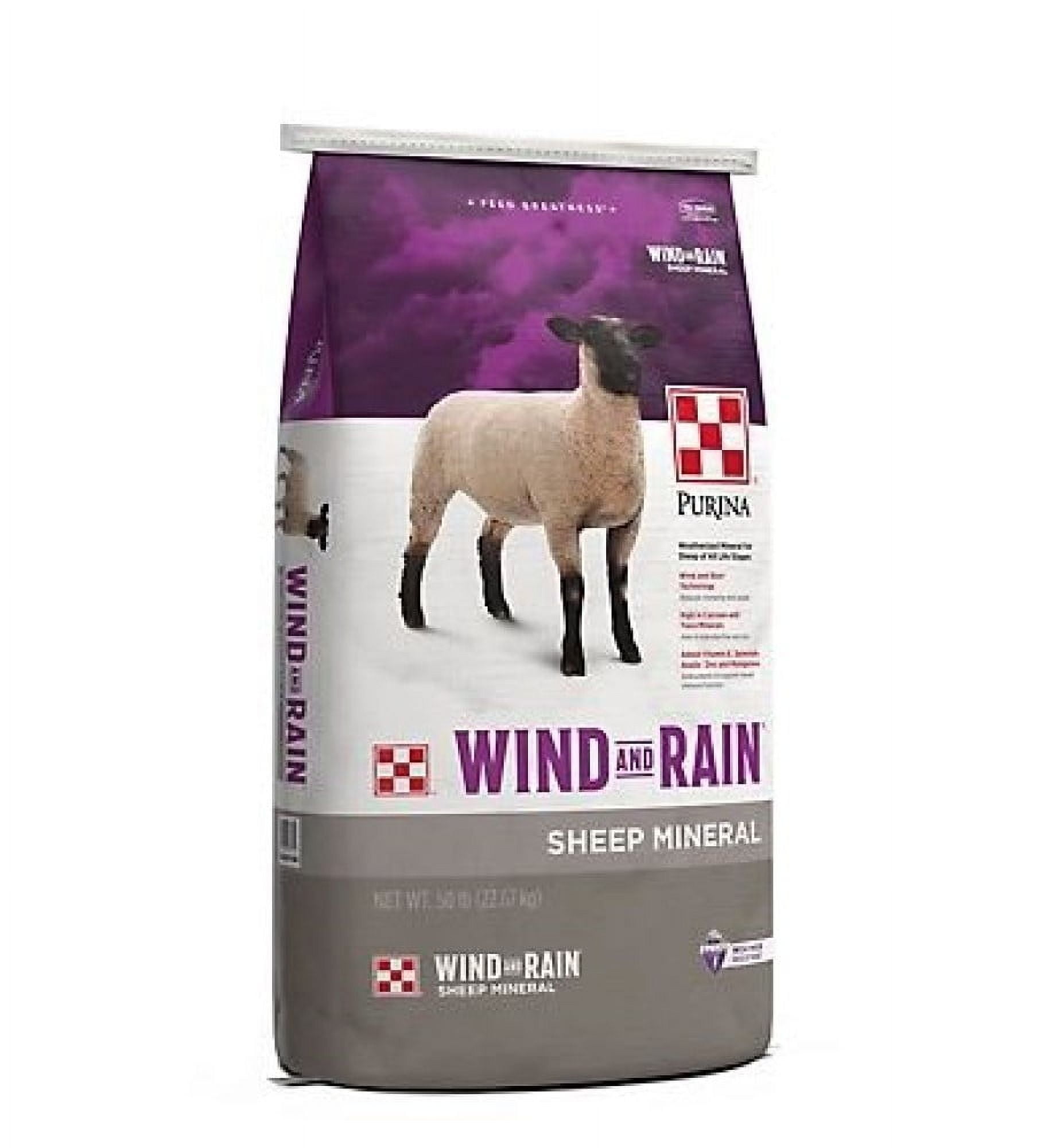 Purina 3005607-106 Wind and Rain Sheep Granular Mineral Feed, 50 LB Bag ...