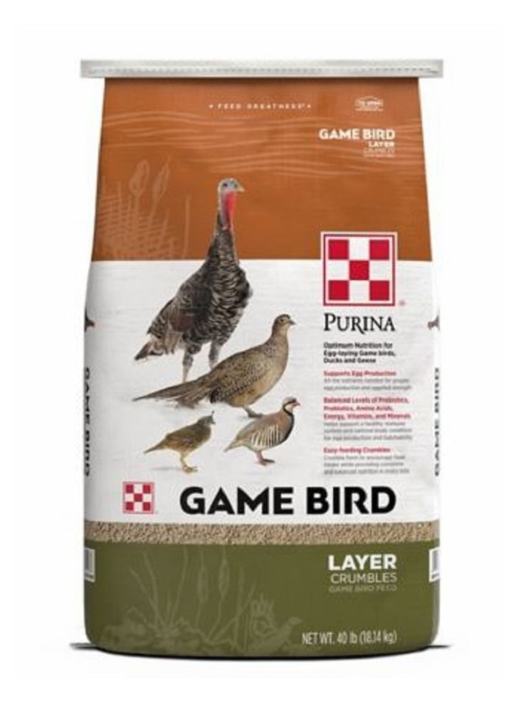 Purina Adult Game Bird Layer Crumbles, Complete Chicken Feed, 40 lbs ...