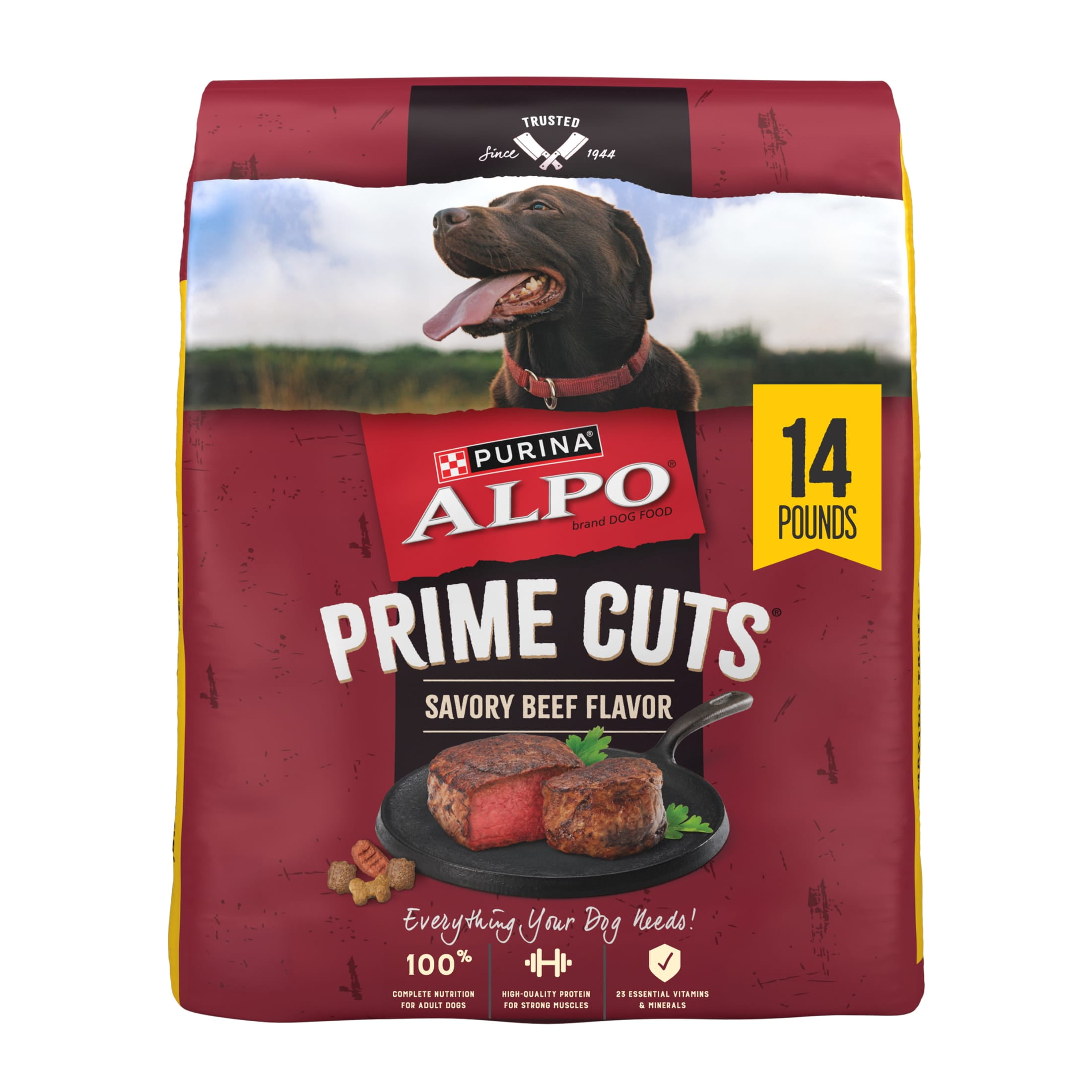 Purina ALPO Prime Cuts Savory Beef Flavor Dry Dog Food, 14 lb ...