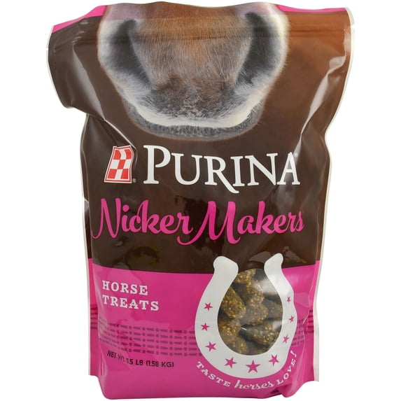Purina Nicker Makers Horse Treats, 3.5 lb Bag, Crunchy Molasses Flavor ...