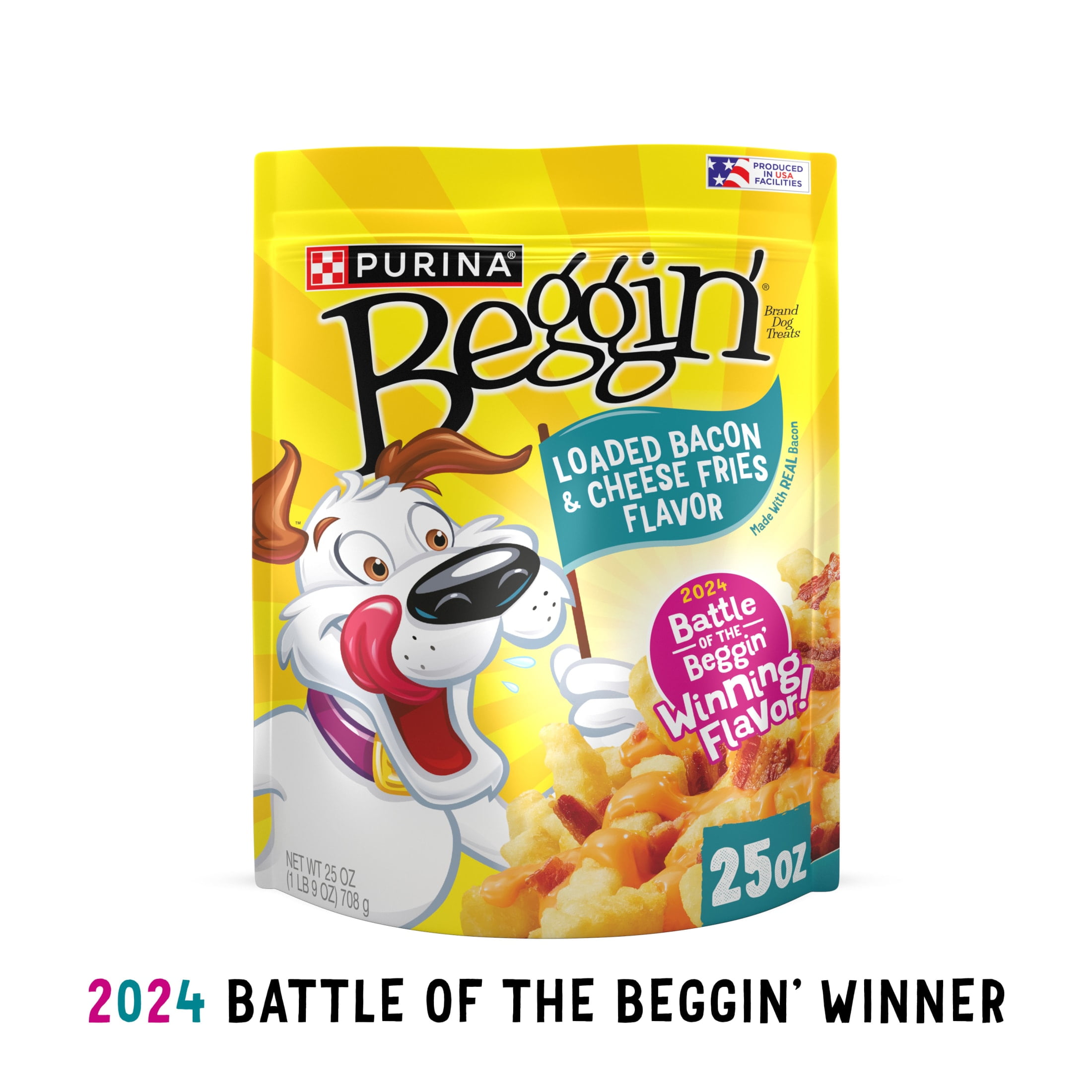 Purina Beggin’ Loaded Bacon and Cheese Fries Flavor Treats for Dogs, 25 ...