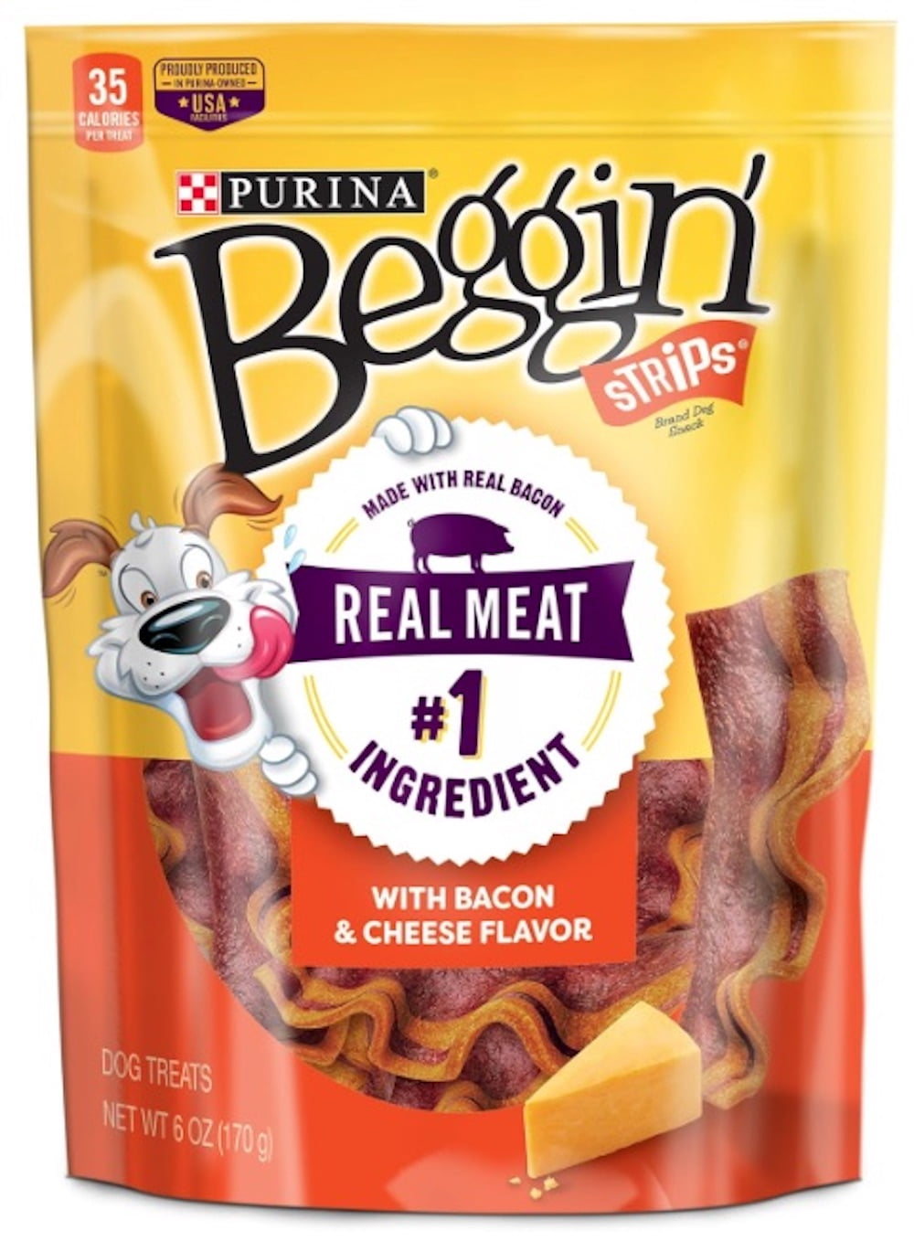 Purina Beggin Strips Dog Snacks Bacon & Cheese 6 oz (Pack of 16 ...