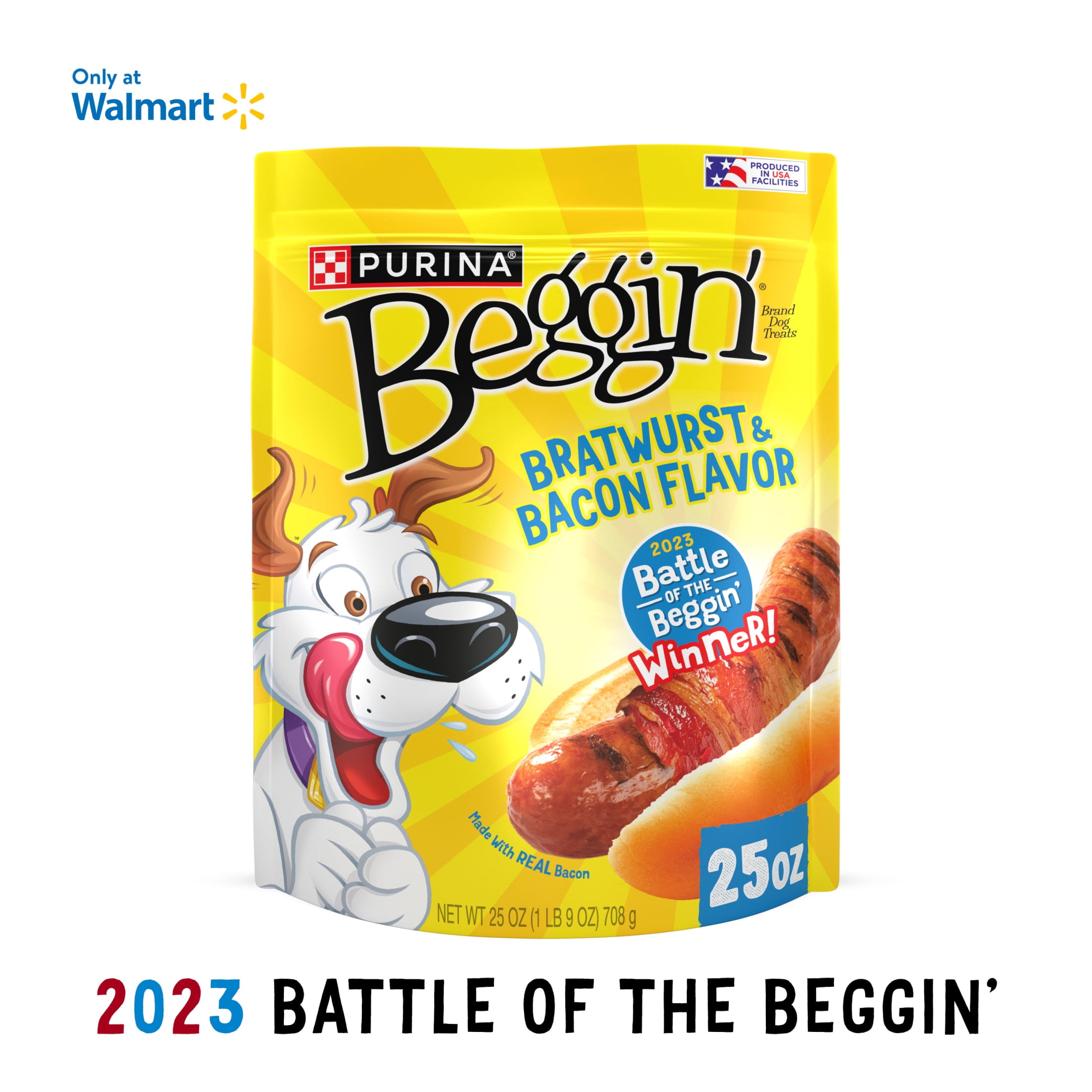 Purina Beggin' Strips Dog Treats with Real Bacon & Bratwurst Flavors ...
