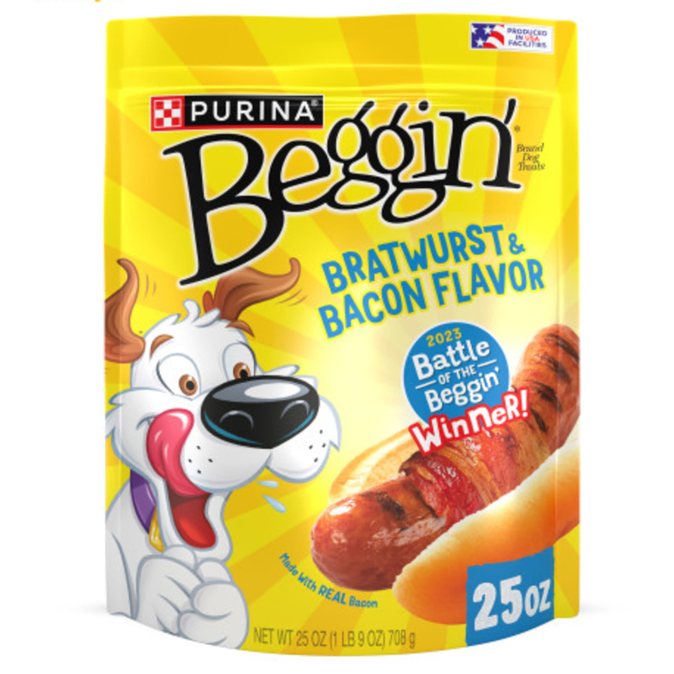 Purina Beggin' Strips Dog Treats with Real Bacon & Bratwurst Flavors ...