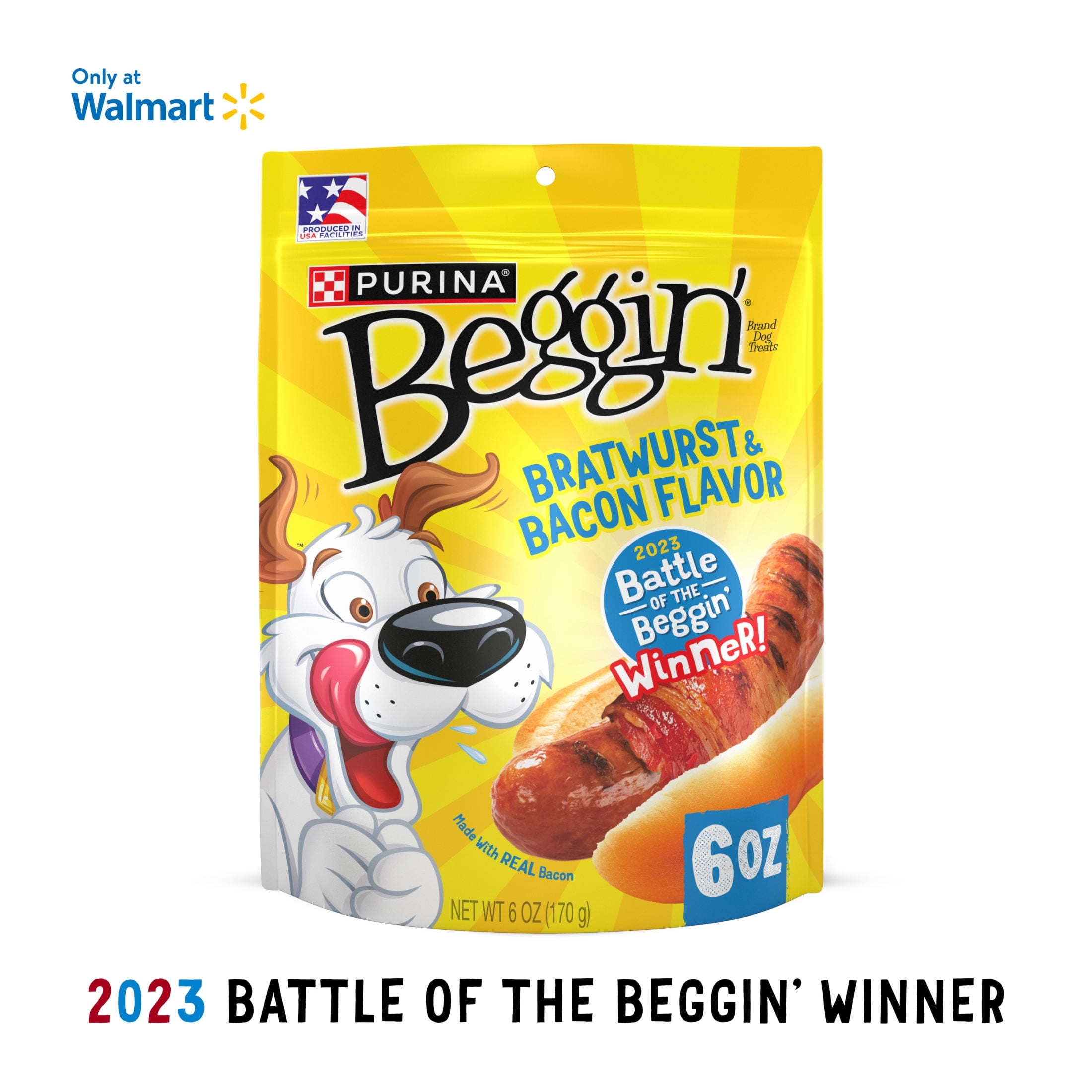 Purina Beggin' Strips Dog Treats with Real Bacon & Bratwurst Flavors ...