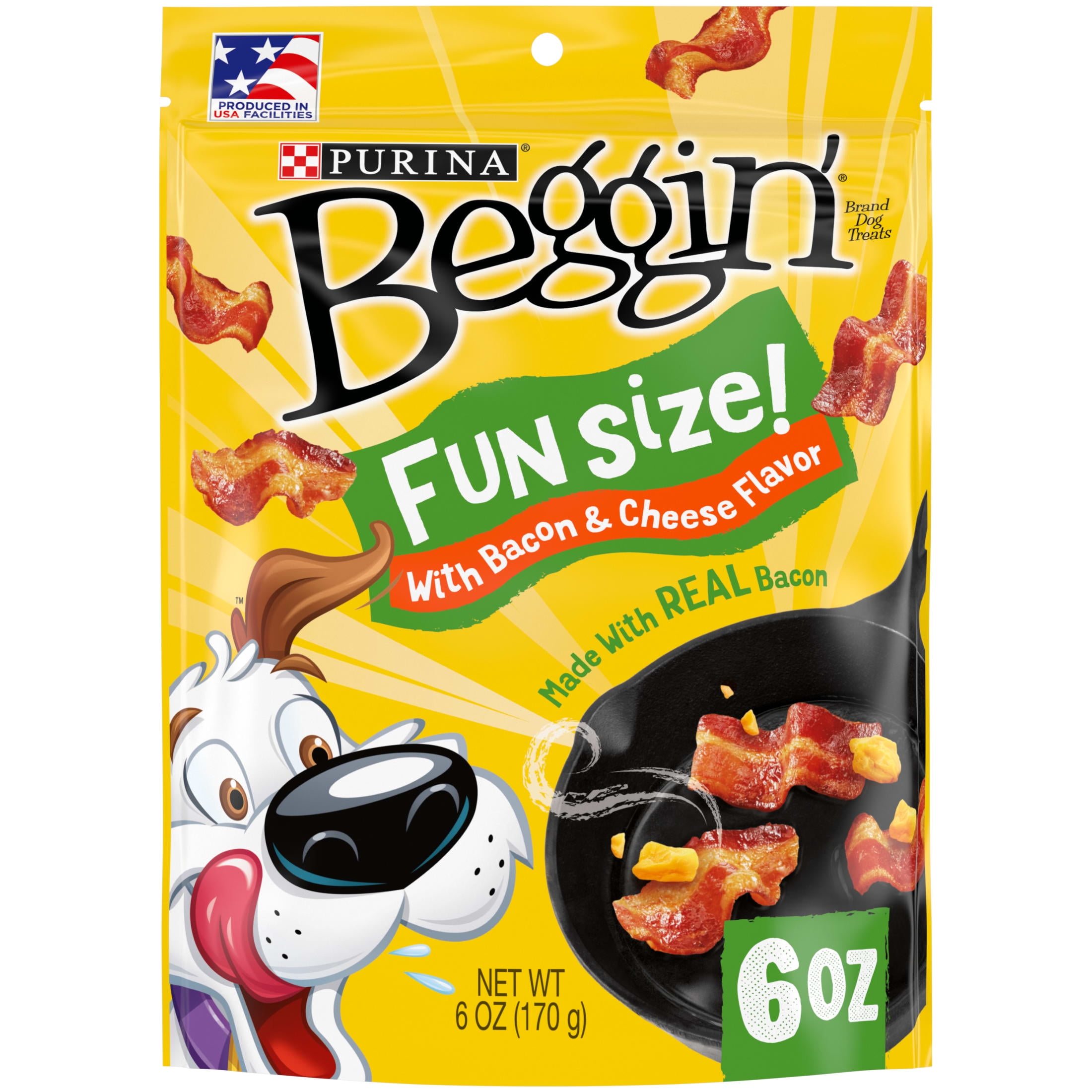 Purina Beggin' Fun Size Dog Treats, Bacon & Cheese Flavor, Meaty Strips ...
