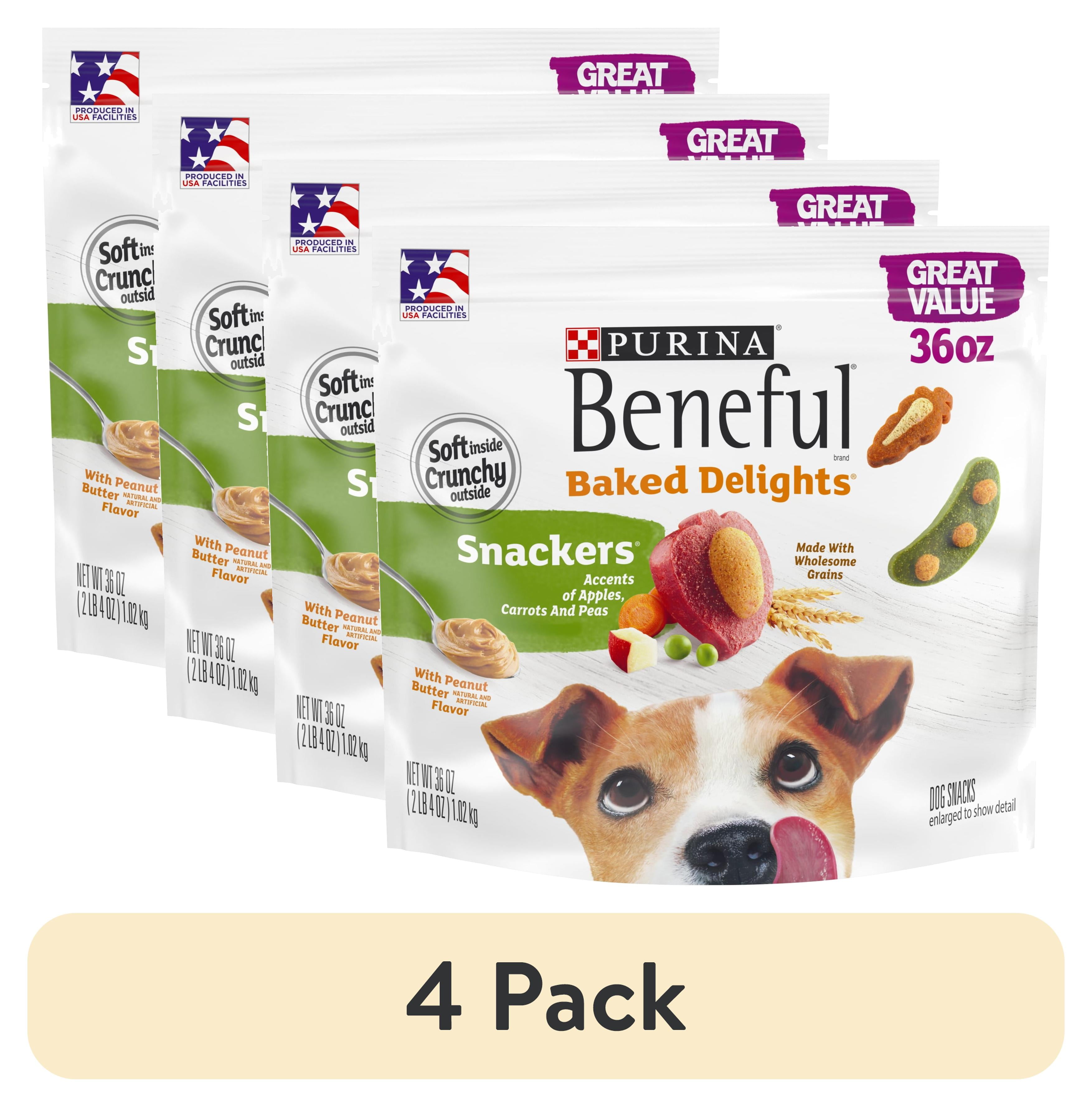 (4 pack) Purina Beneful Baked Delights Snackers Dog Treats with Peanut ...