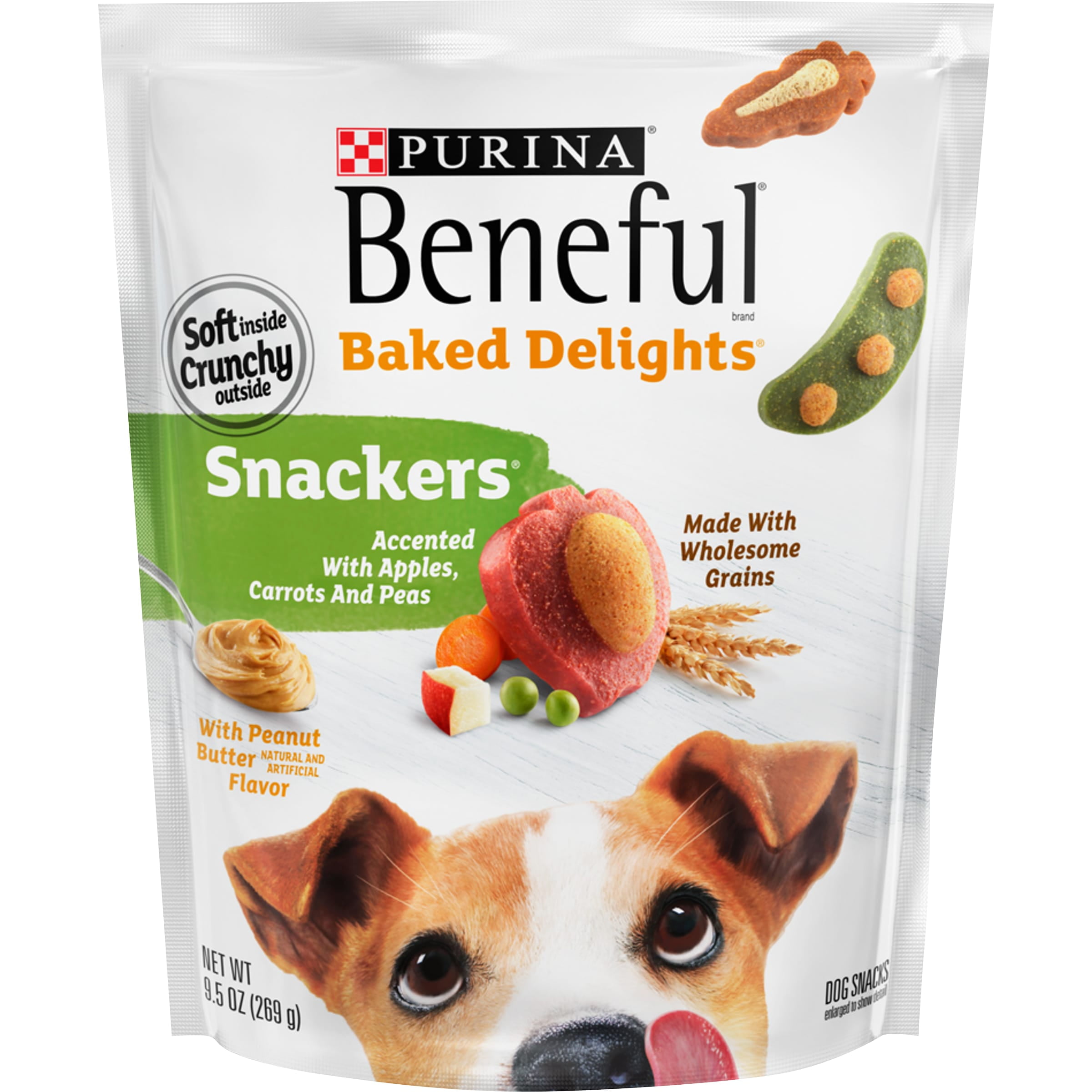 Purina Beneful Baked Delights Snackers Dog Treats, Soft Peanut Butter ...